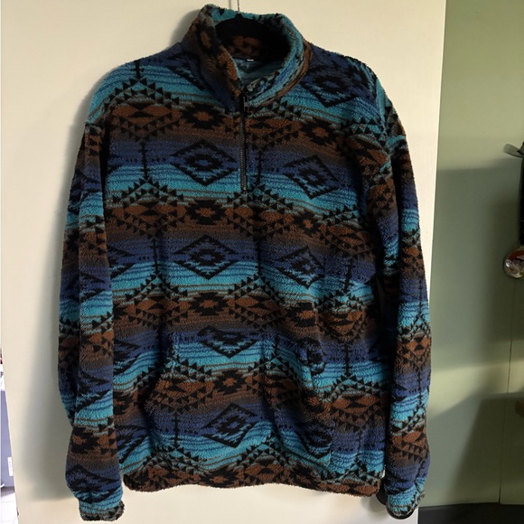 Sweaters | Mens Aztec Print Pullover Half Zip Fleece | Poshmark